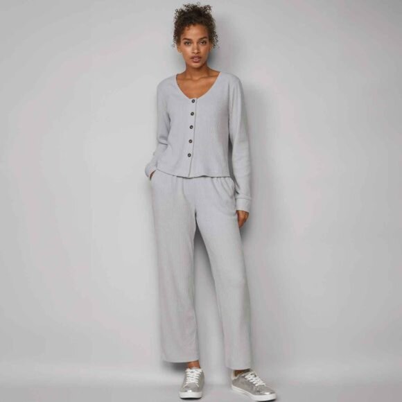 Pants & Jumpsuits | Wideribbed Soft Knit 2 Piece Set Pant And Jacket ...